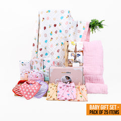 Baby Essential Gift Set | Pink | 25 Item – Moms Home