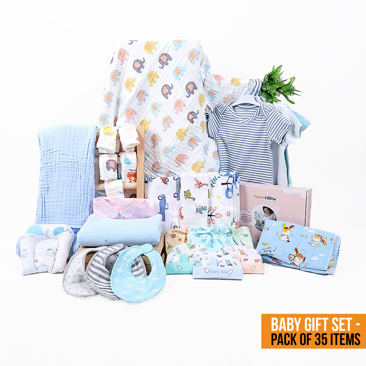 New Born Baby Essentials Gift Combo Box | 0-6 Months | 35 Items | Blue ...