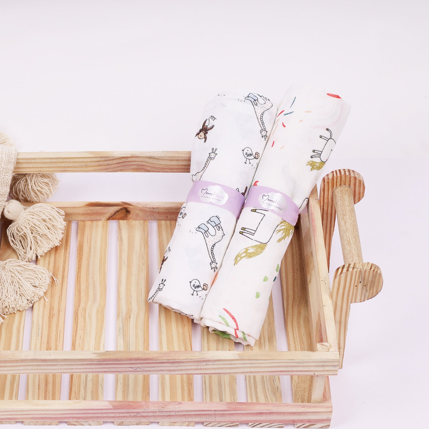 Baby Muslin Cloth Swaddle | 100X100 CM | 0-12 Months | Pack of 2 – Moms ...