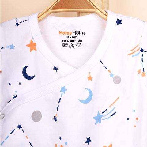 Organic Cotton Baby Front Open Full Sleeve Onesie | Galaxy & Little He ...