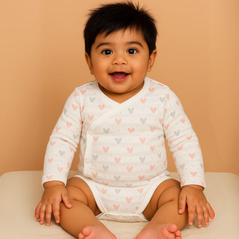 Organic Cotton Front Open Kimono Onesie For New Born Baby | 0-6 Months ...