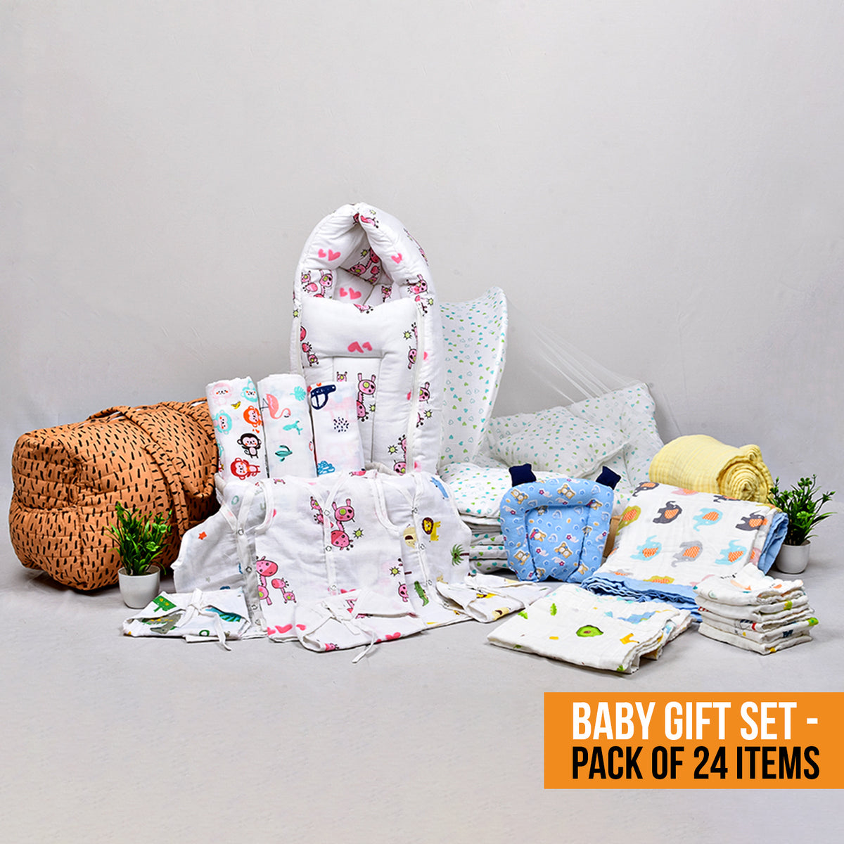 All Muslin New Born Complete Gift set ( 24 items ) – Moms Home